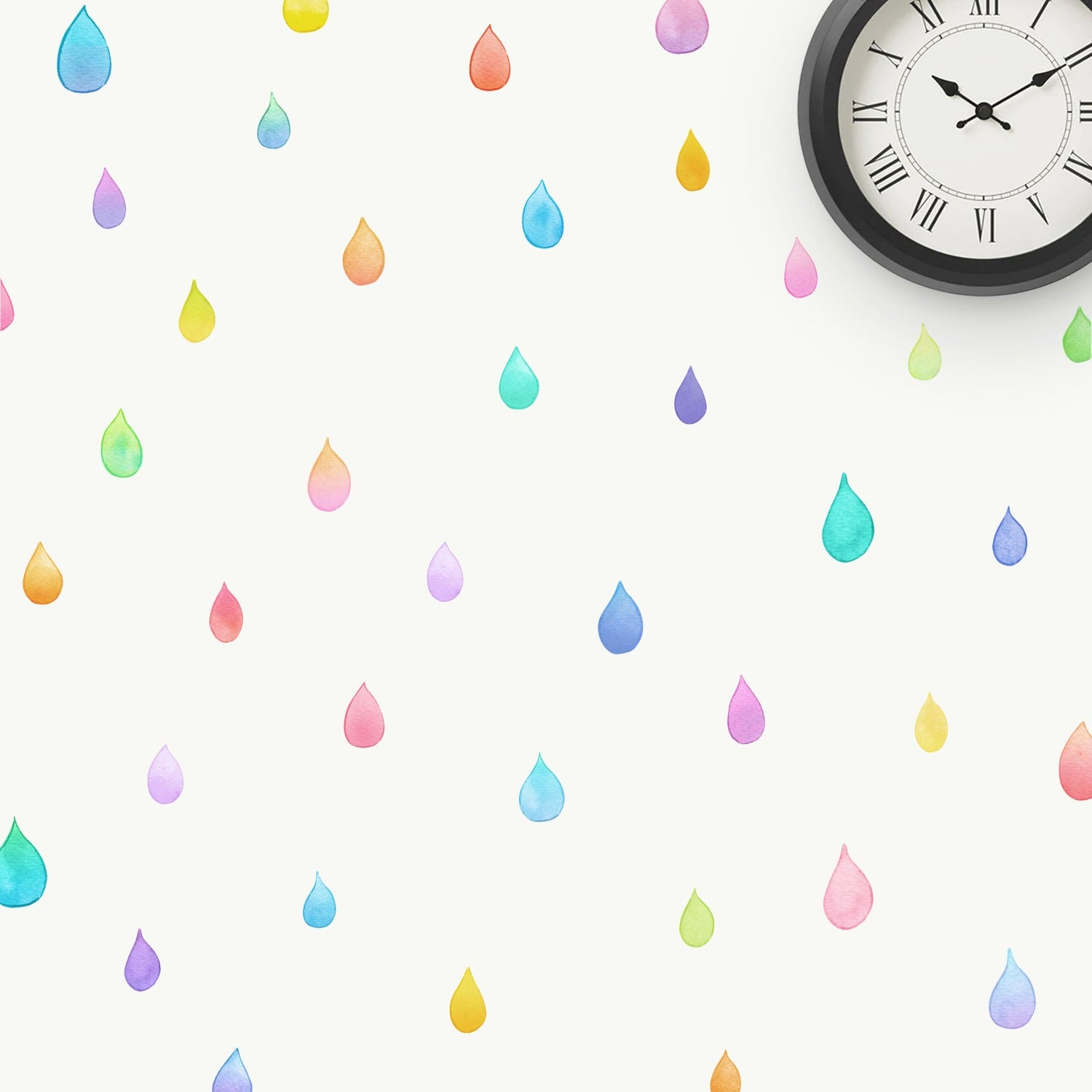 Raindrop Wall Decals - Removable, Reusable Fabric Decor – Little Tall Tales